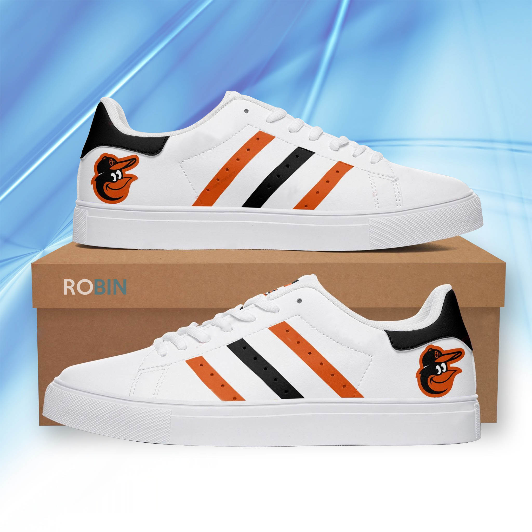 Baltimore Orioles Baseball Team Skate Shoes - Sneaker - RobinPlaceFabrics